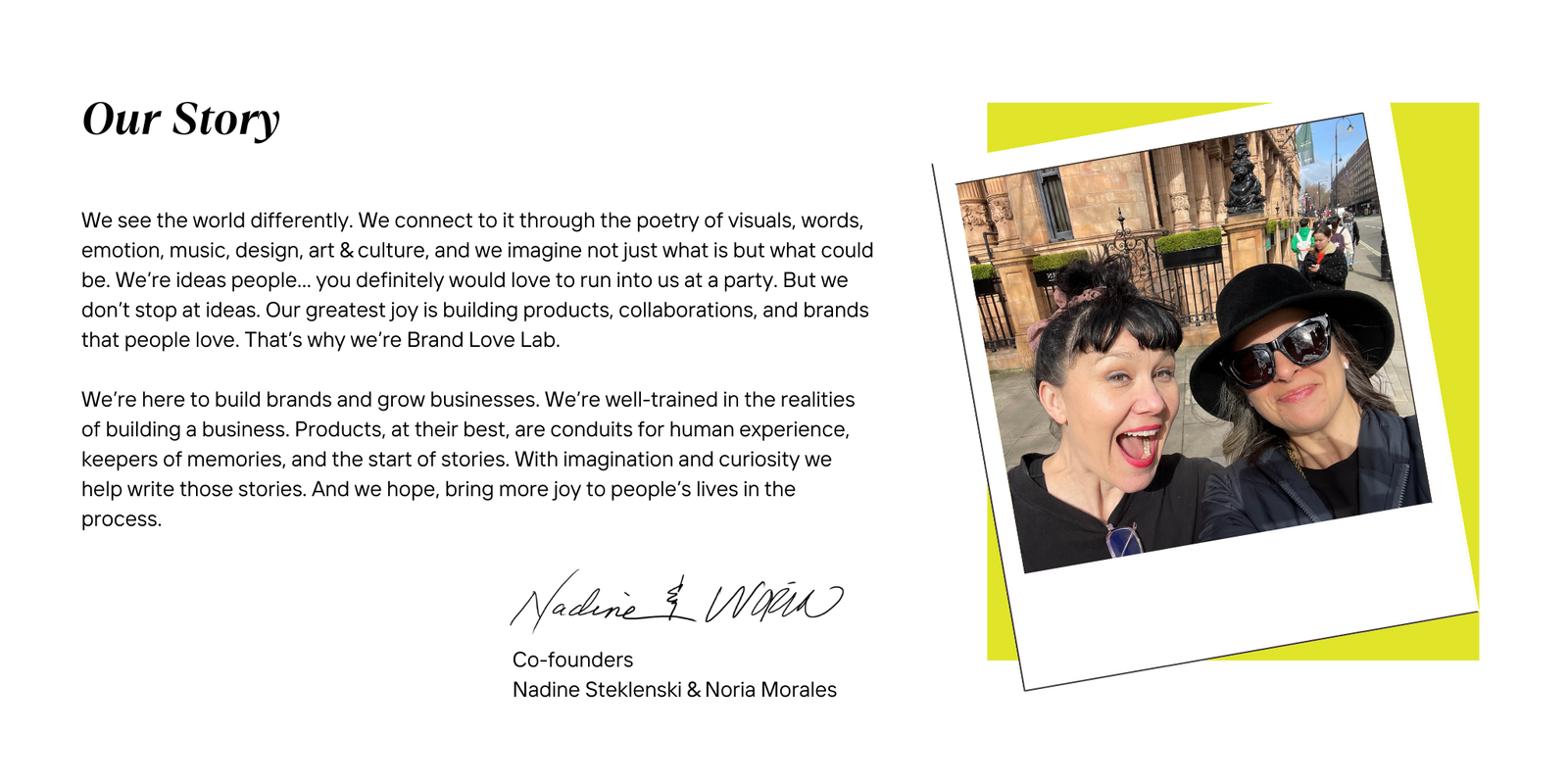 Meet Brand Love Lab | Nadine Steklenski & Noria Morales co-founders